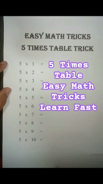 5 Times Table Trick 🤯Learn Fast #shorts #learnmath #mathstricks # ...