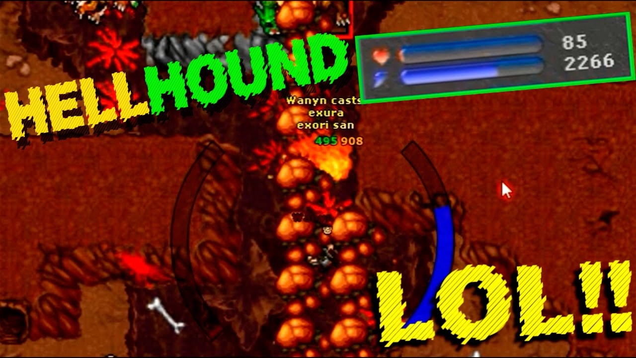 [Tibia]~ Virando a bundinha pro Hellhound!! Salvo por um Exura! RP 230 ...