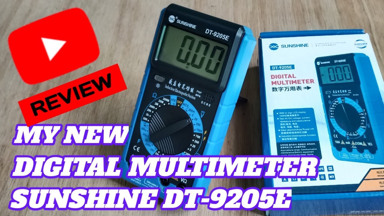 REVIEW DIGITAL MULTIMETER FUNCTION SUNSHINE DT- 9205E - YouTube