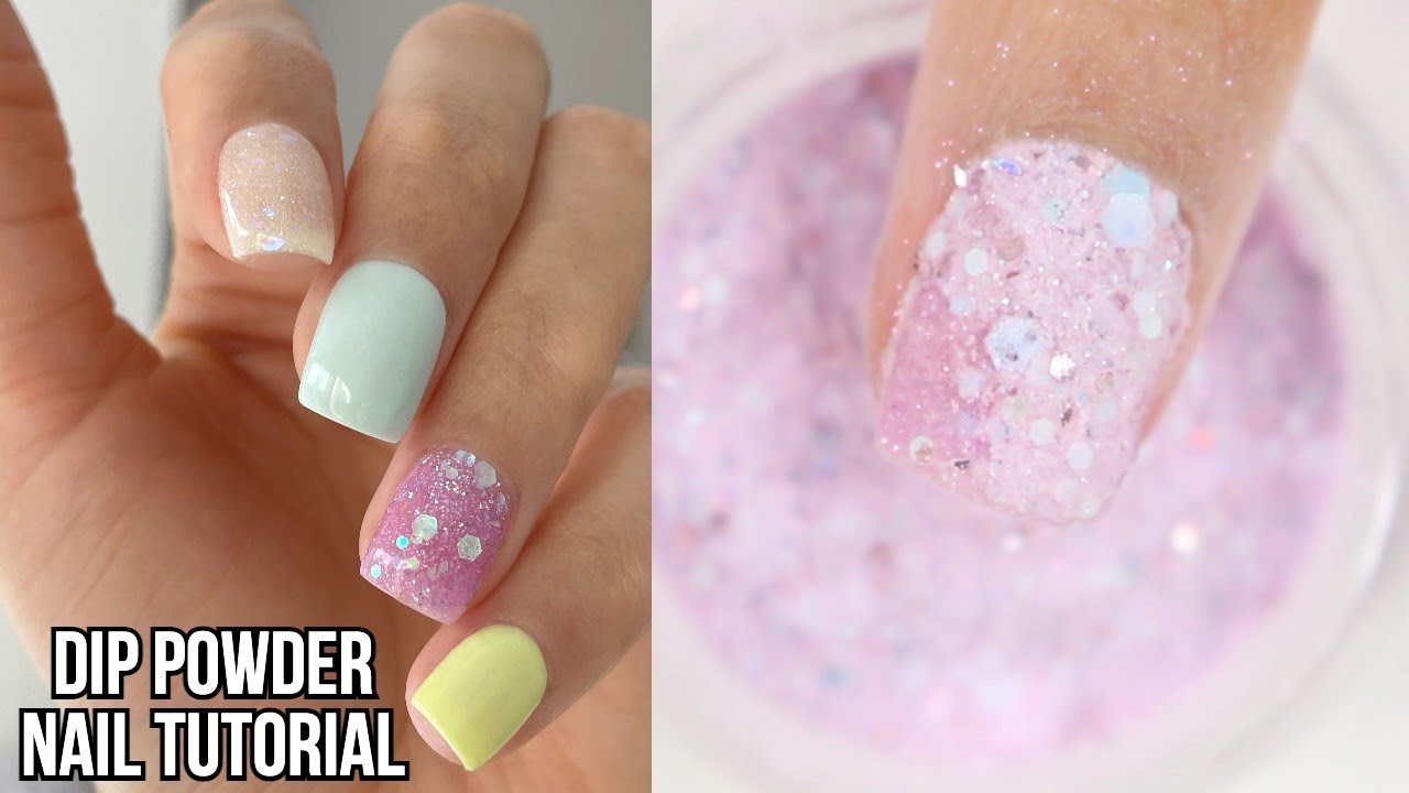 Spring dip powder nail tutorial | how to do dip nails at home step by ...
