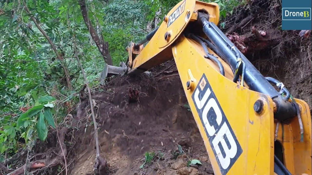 Half Completed Project-JCB Backhoe Loader-Hilly New Track Construction ...