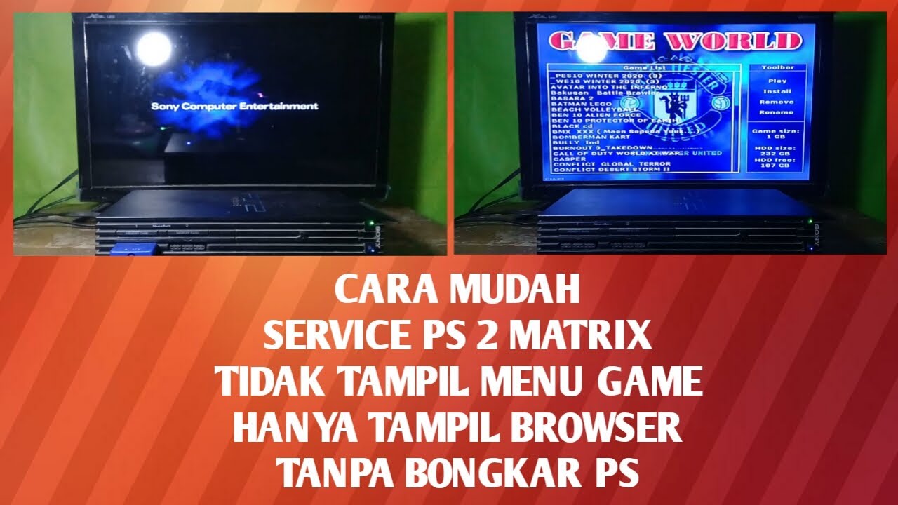 CARA MUDAH MEMPERBAIKI PS 2 MATRIX TIDAK TAMPIL MENU GAME HANYA TAMPIL ...