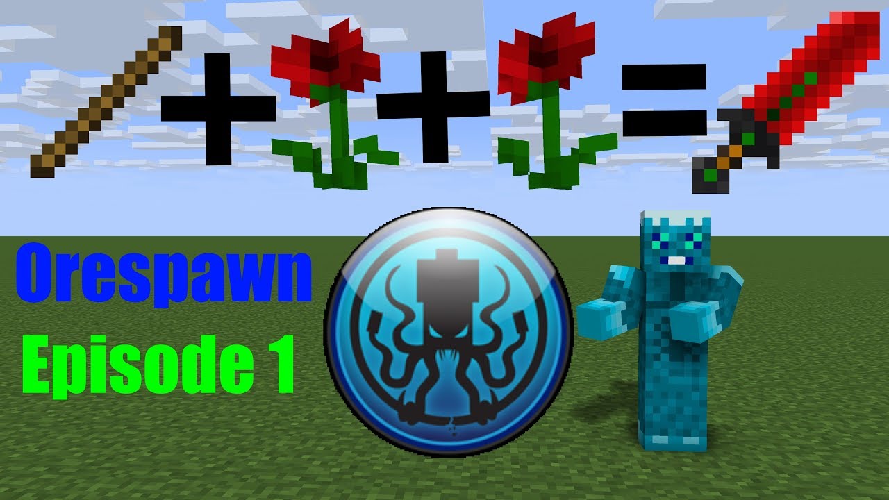 Orespawn ep.1 (Super OP sword made of roses!) - YouTube