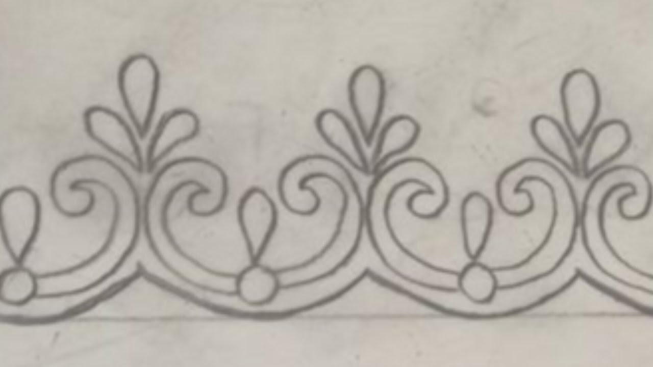 Modern hand embroidery/border line design - YouTube