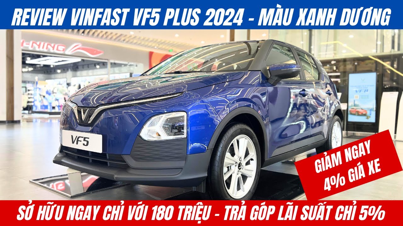 Review Vinfast Vf5 Plus 2024 Màu Xanh Dương | Sở hữu ngay chỉ với 180 triệu - YouTube