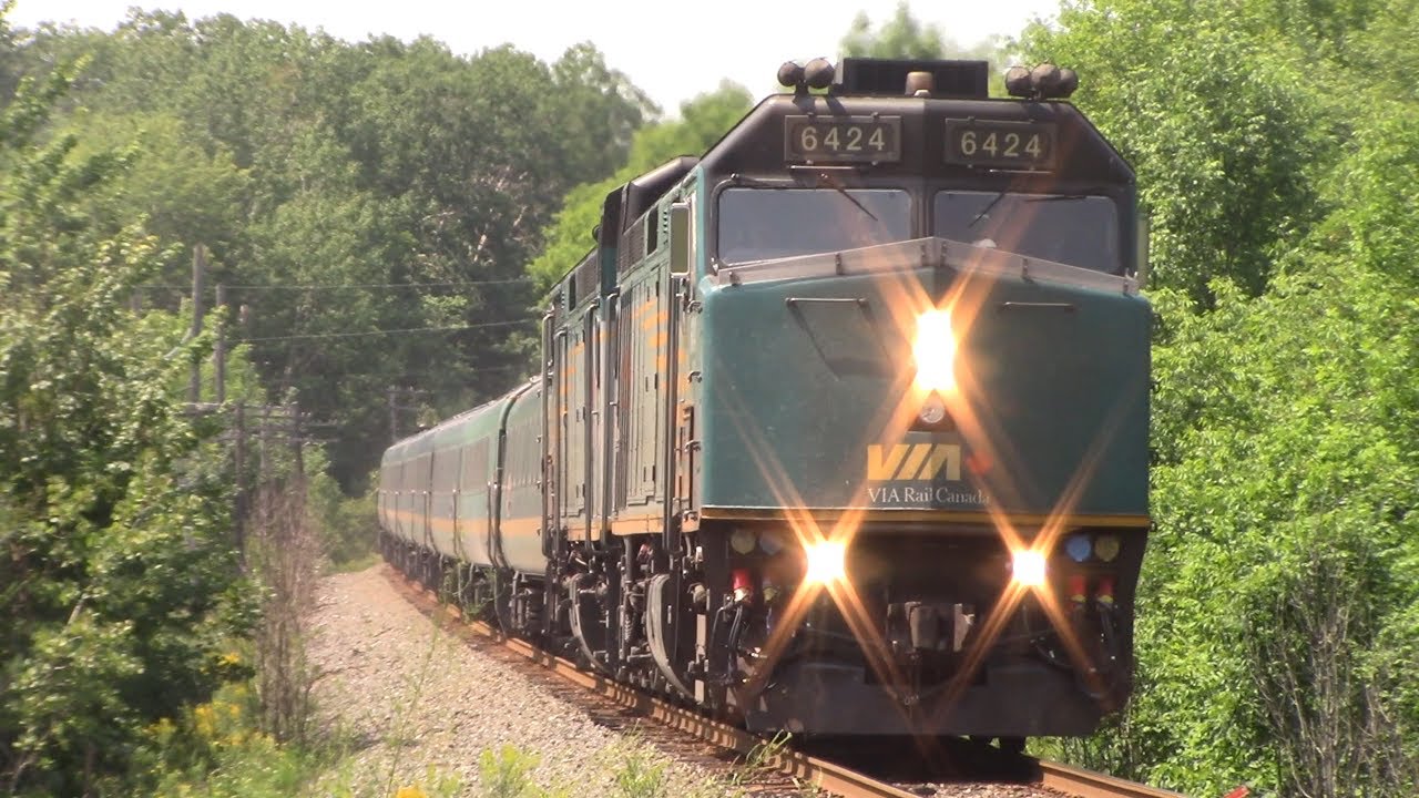 VIA Rail Ocean Passenger Train 15 passing Oakfield, NS Approaching ...