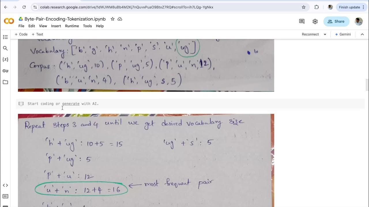 Byte pair encoding example illustration - 2 - YouTube