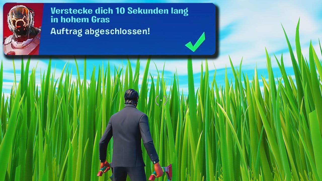 Verstecke dich 10 Sekunden lang in hohem Gras (Fortnite Kapitel 3 Hohes ...