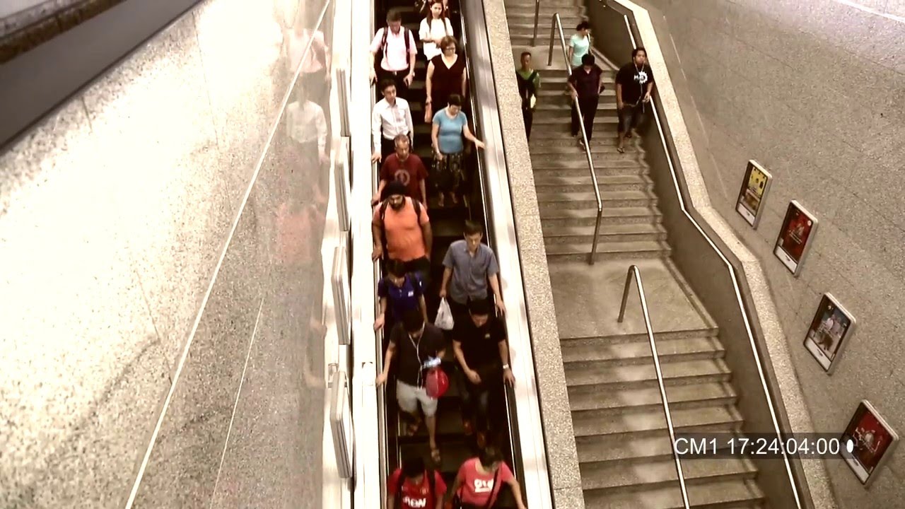 Human behavior while taking escalator - YouTube