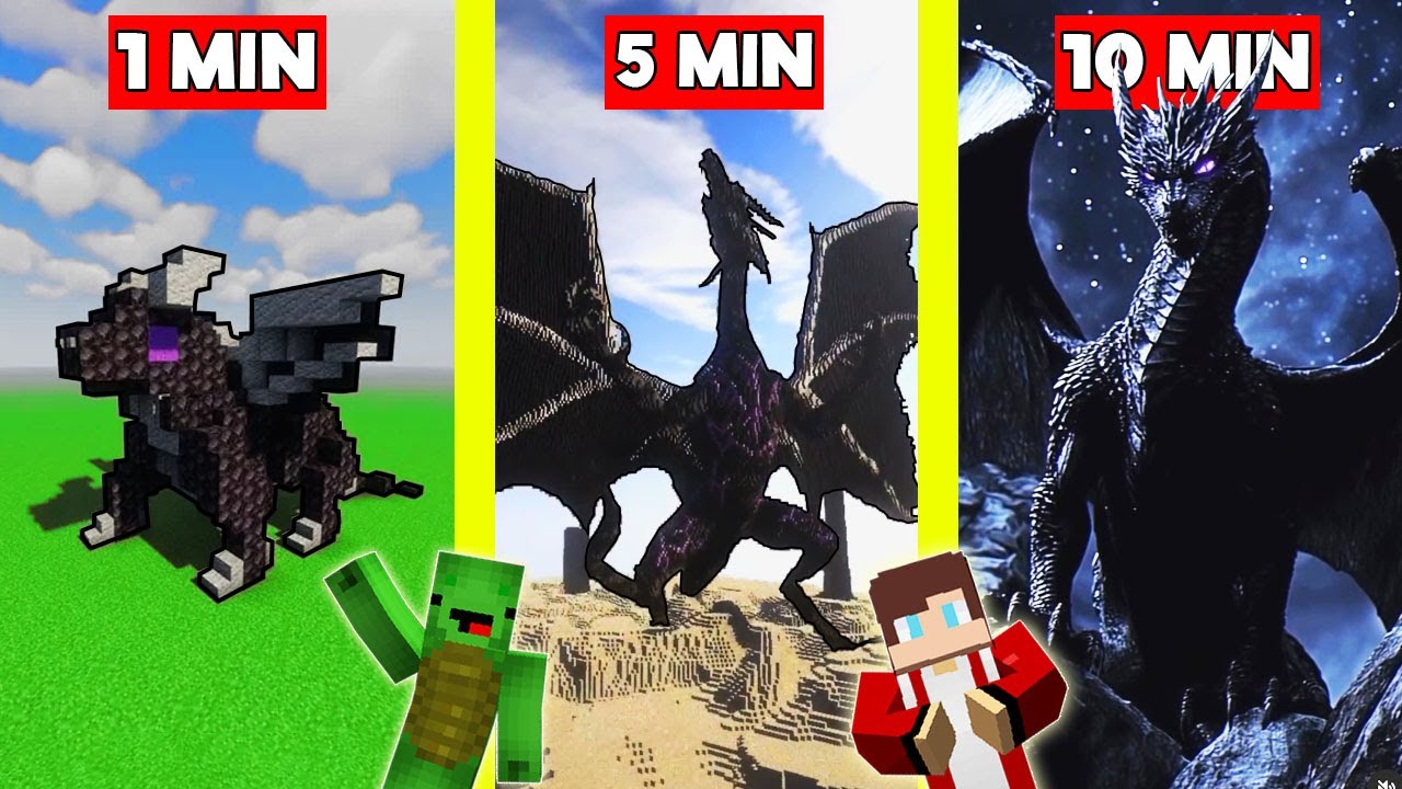 ENDER DRAGON Build Battle In Minecraft - NOOB VS PRO CHALLENGE - Maizen ...