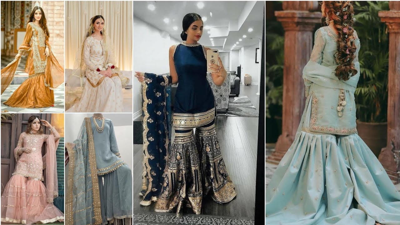 Trendy sharara Designs#nikkah and mehndi sharara#Embroided and printed# ...