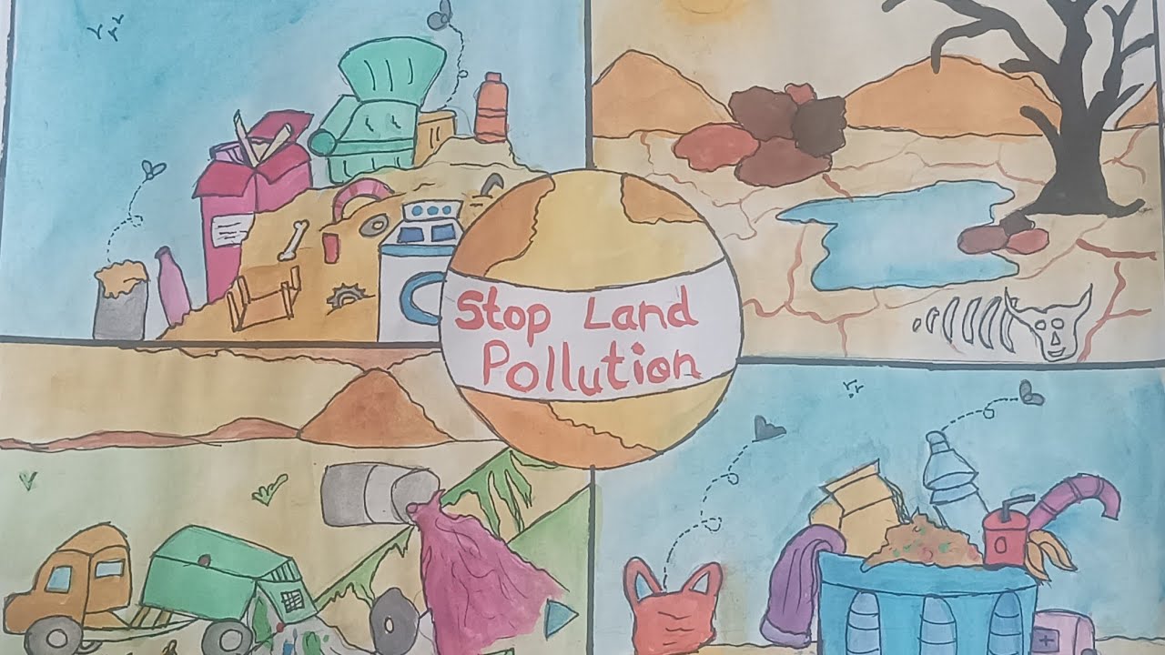 how to make land pollution posture #landpollution #pollution #nature # ...