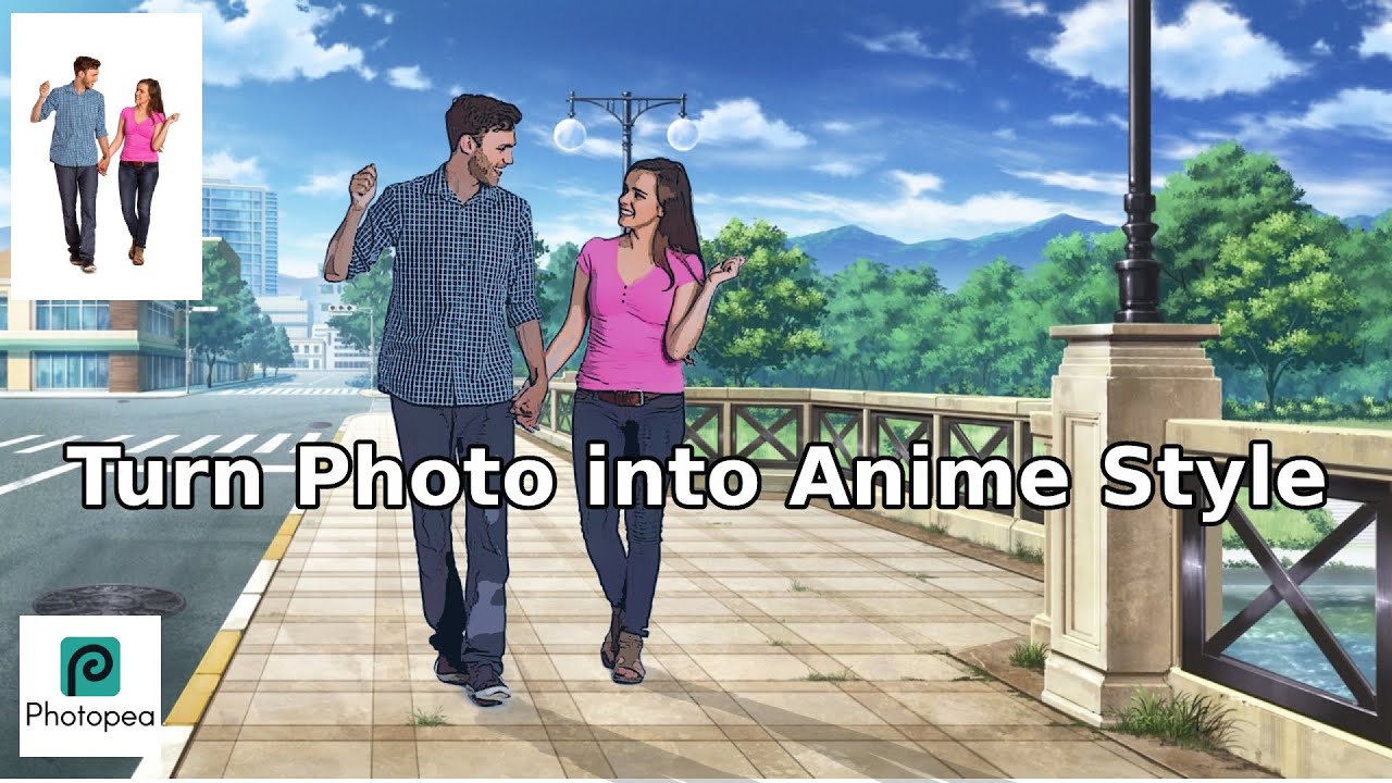 Turn Photo into Anime Style Effect Photopea Tutorial #16 - YouTube