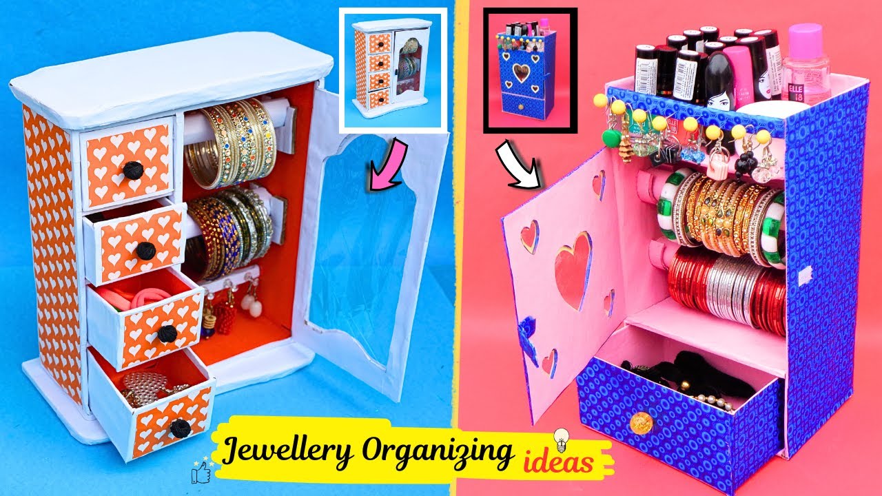 How to make Bangle Stand at home with waste Shoe Box | DIY Jewellery ...