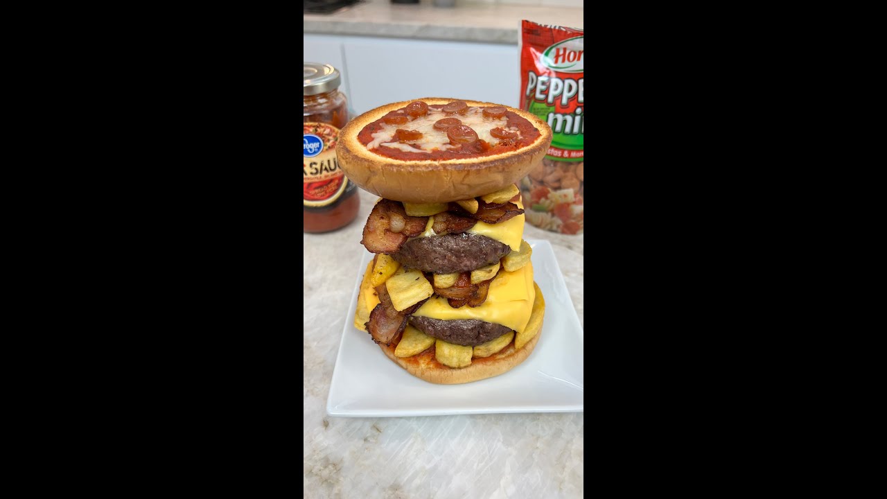 Pizza Cheeseburger Tower - YouTube