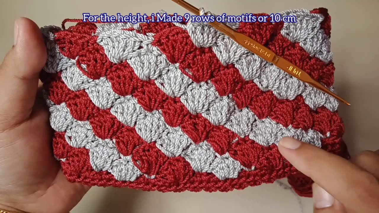 2 colours Shell Stitch crochet bag tutorial - YouTube