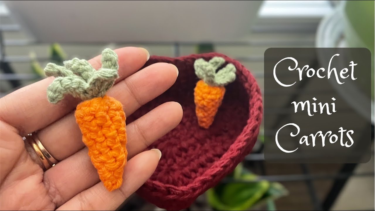 Crochet Mini Carrots Tutorial | Crochet Mini Vegetables - YouTube