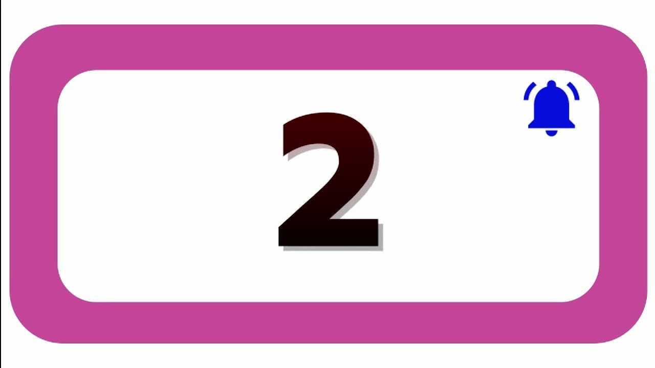 2 Second Countdown Timer With Sound Effect COLOR - YouTube