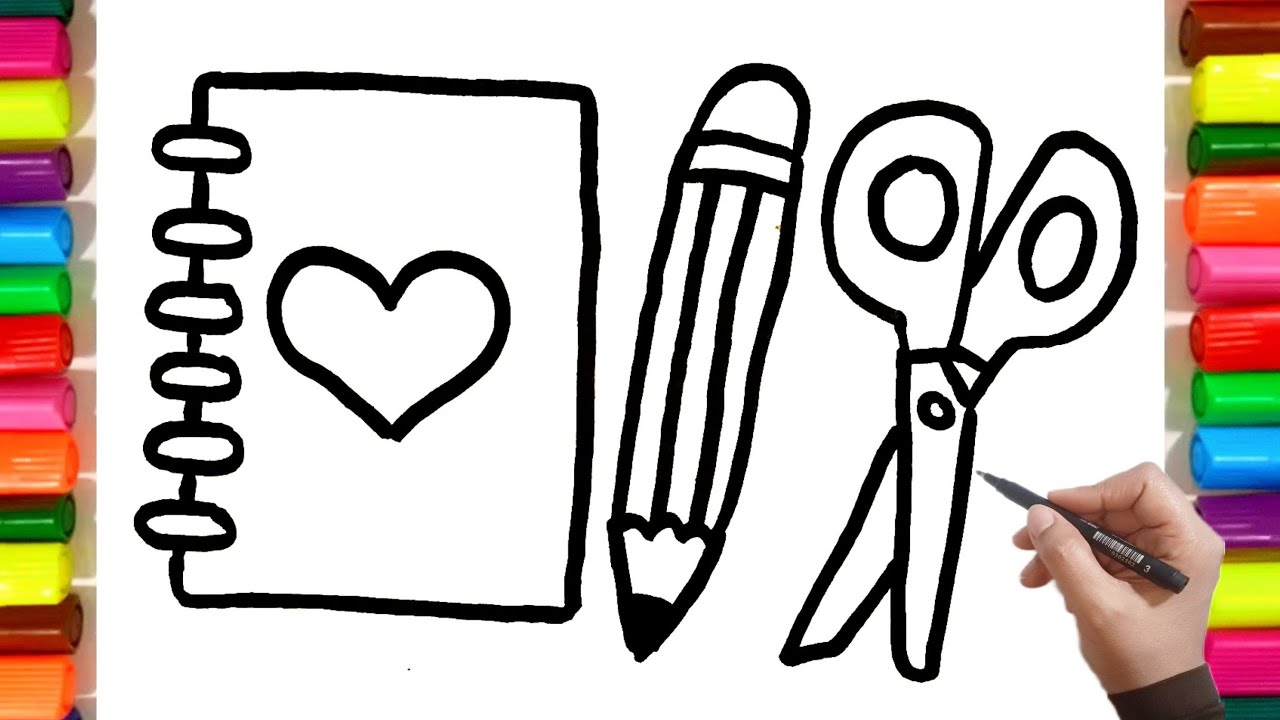 School Supplies Drawing, Colouring and Painting for kids & Toddlers ...