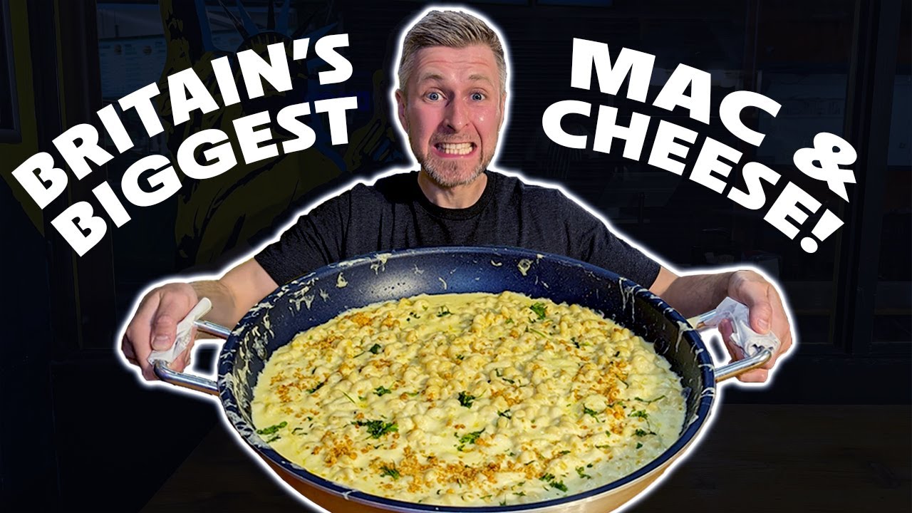 MASSIVE MAC AND CHEESE CHALLENGE "THAT'S 10 PORTIONS...NO ONE CAN DO ...