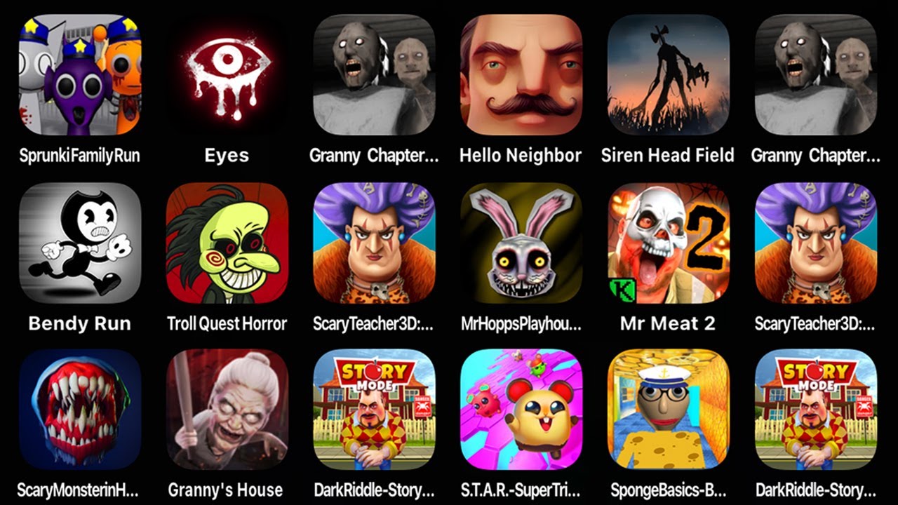 Roblox Sprunki Family Run, Eyes, Granny 2, Hello Neighbor, Siren Head ...