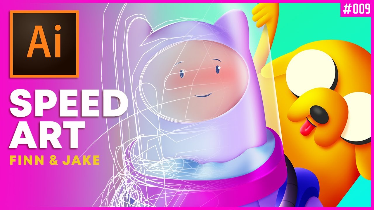 FINN & JAKE vector SPEED ART in Adobe Illustrator CC #009 | ADVENTURE ...