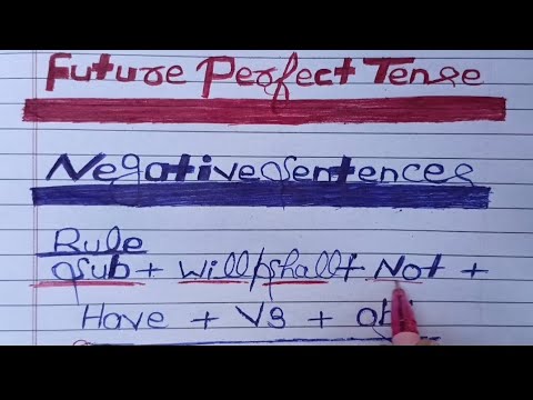Future Perfect Tense Negative Sentences with English examples - YouTube