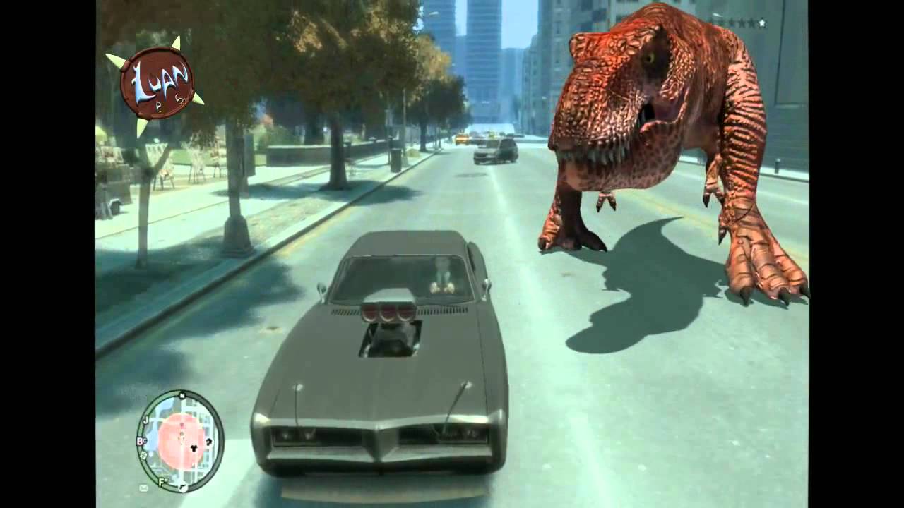 T-rex 3d animation and GTA IV - YouTube