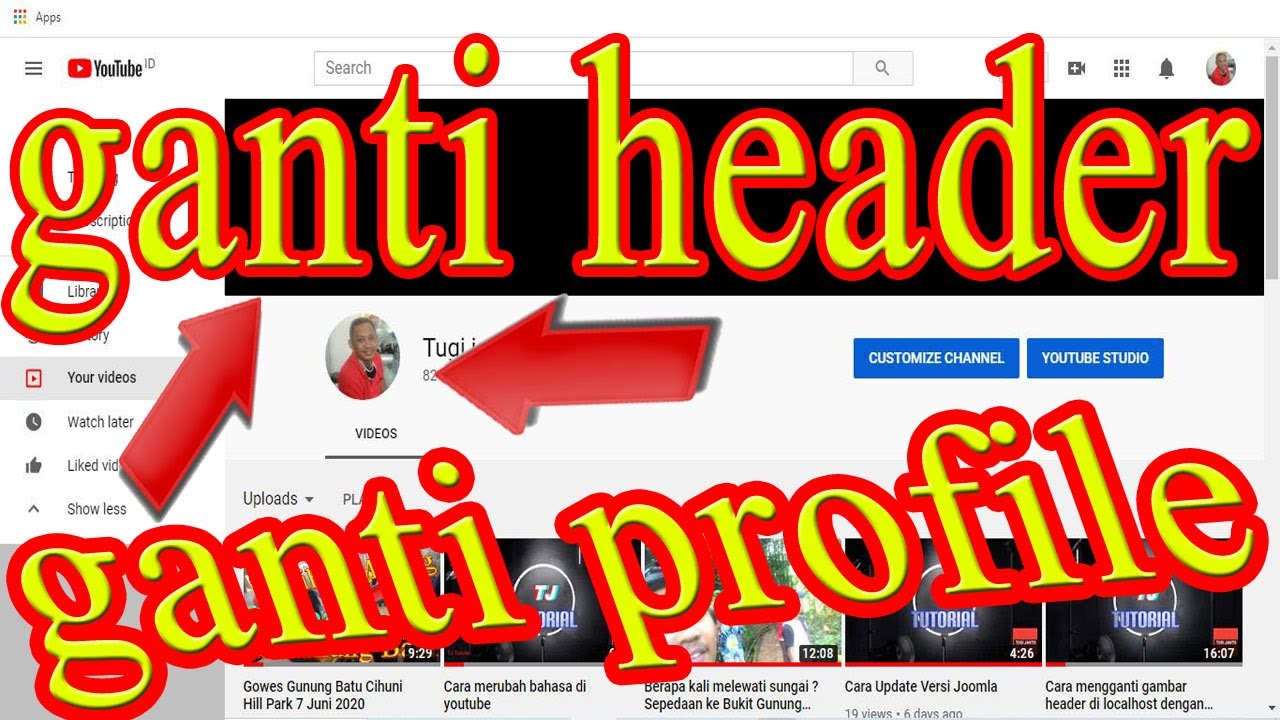 Cara mengganti gambar profil dan background akun youtube via komputer ...