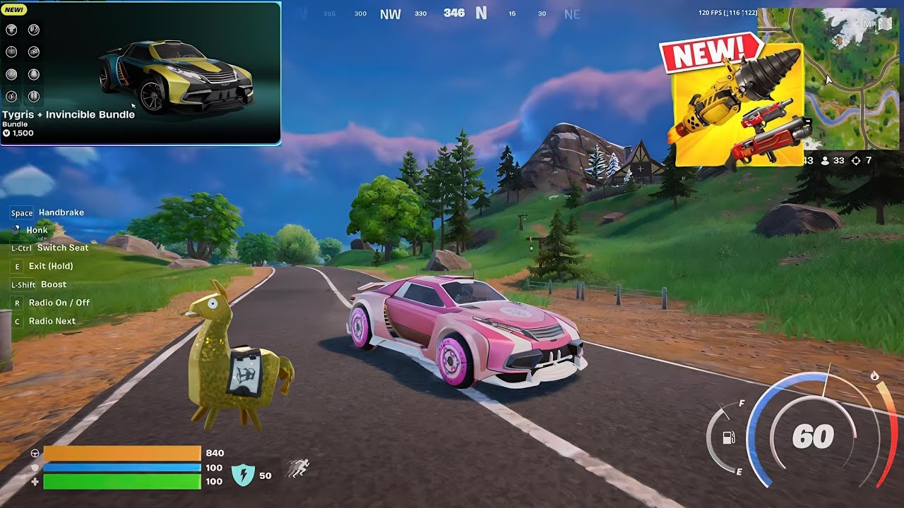 Fortnite my New skin car Tygris+Invincible Bundle+Gameplay #fortnite# ...