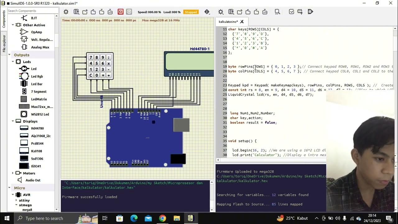 arduino project simulation how to make calculator with arduino(SimulIde) - YouTube