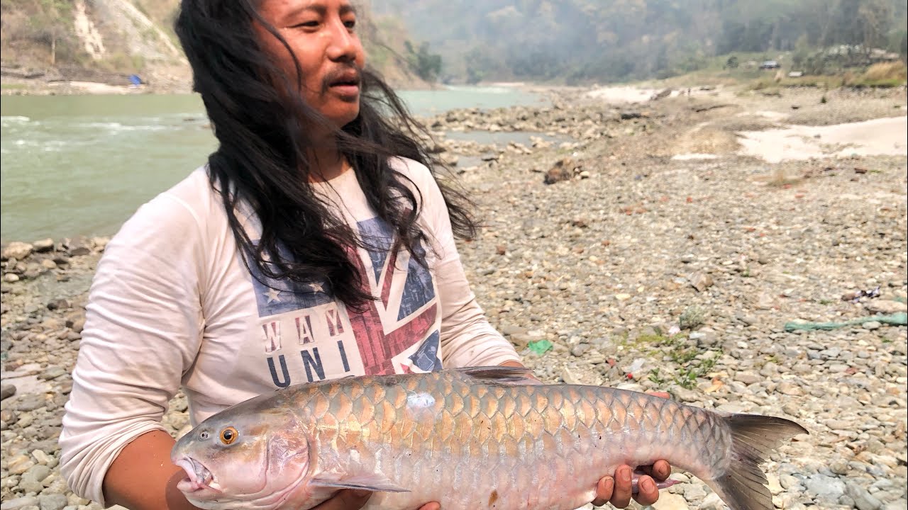 catching a testa fish cooked and eat traditionally 🪝🎣🏔️🔥 ...