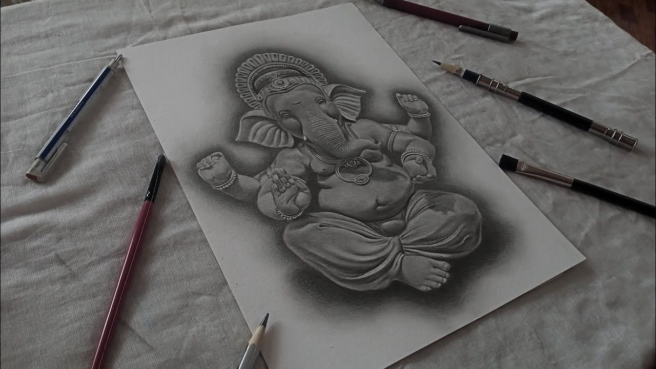 गणपती बाप्पांची DRAWING zali complete 🌺 ️😍 llPART - 4ll - YouTube