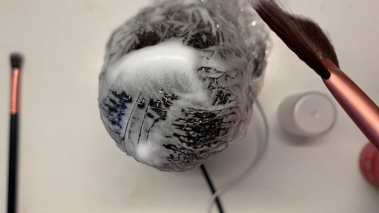 asmr : Shaving Cream On Microphone / brushing cream on mic and peeling ...