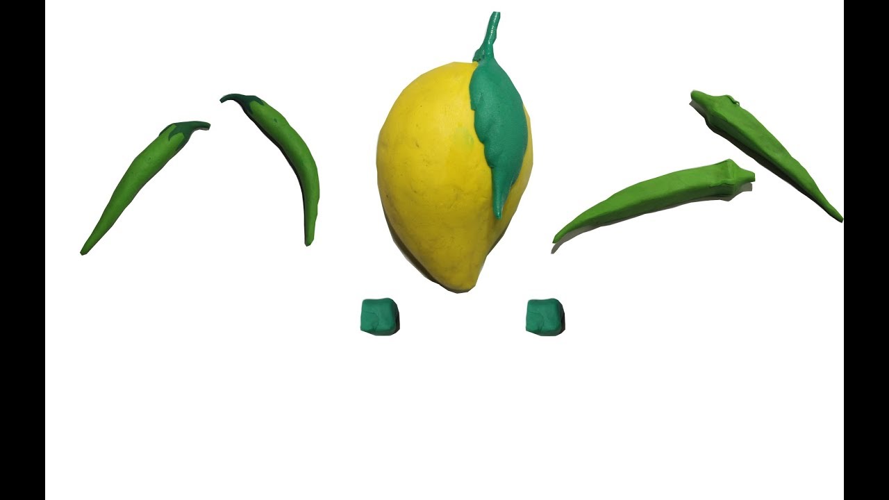 How to make Mango, Chilly and Ladies Finger using Clay | Clay Art # ...
