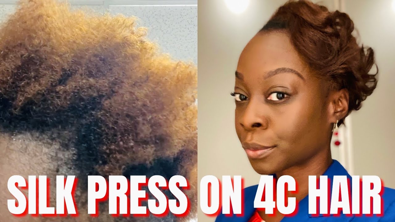 STEP BY STEP SALON SILK PRESS ON 4C NATURAL HAIR | BEFORE, DURING ...