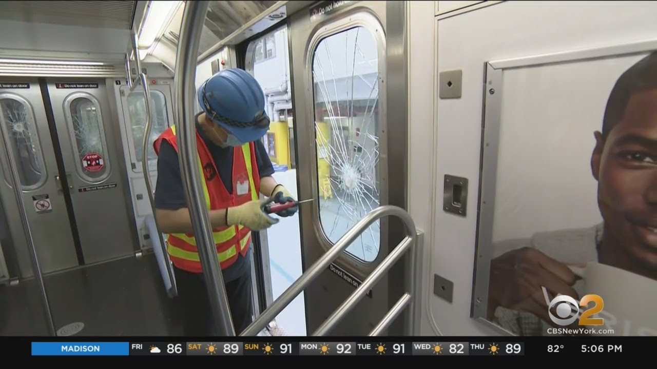 Hundreds Of Subway Train Windows Smashed By Vandals This Month - YouTube