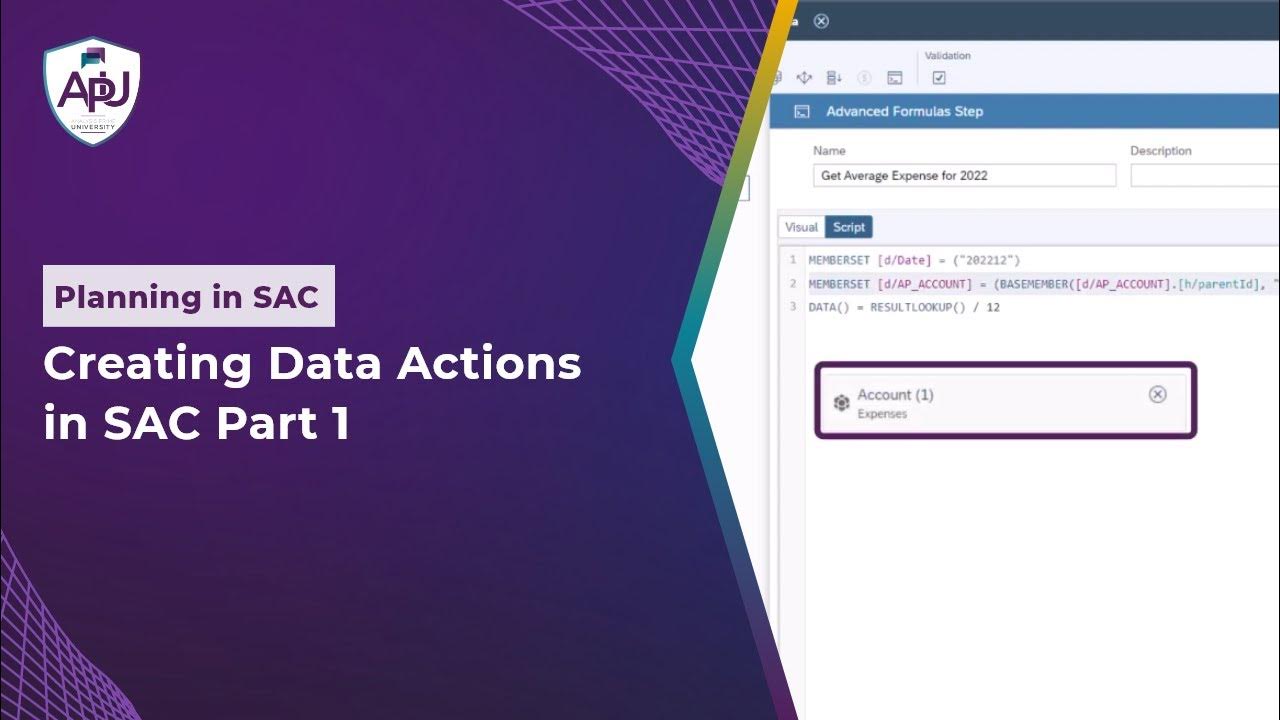 Creating Data Actions in SAP Analytics Cloud (Part 1) - YouTube