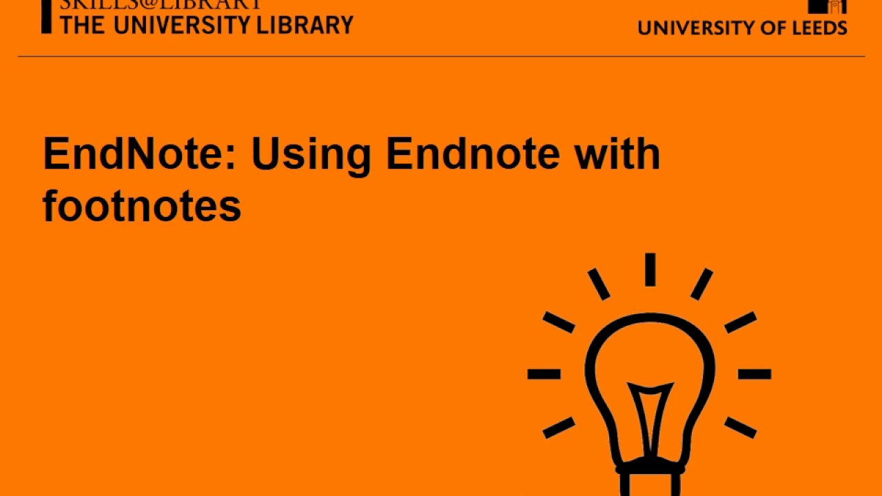 EndNote X8: Using EndNote with footnotes - YouTube