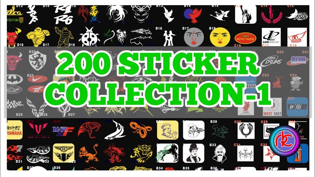 FREE STICKER CUTTING FILES || 200 VECTOR IMAGES || CDR, EPS, FS(FLEXI ...