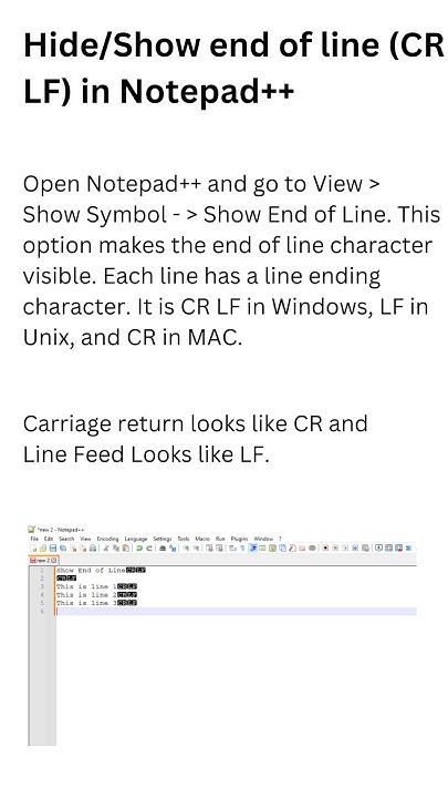 Show/hide Hidden, Control, Special Characters in Notepad++ - YouTube