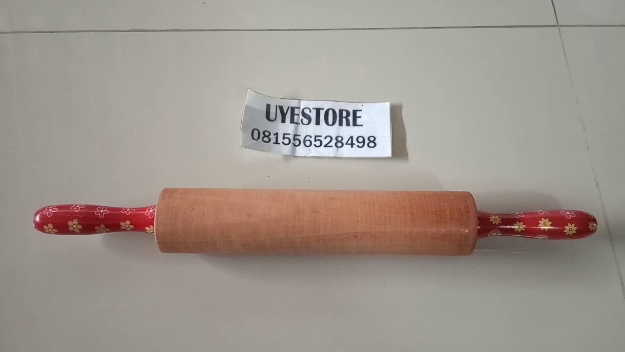 081556528498 PENGGILING ADONAN ROTI ROLLING PIN KAYU - YouTube