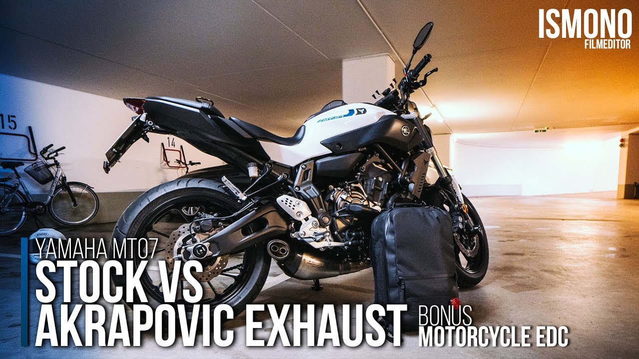 MT07 Stock VS Akrapovic Exhaust (Plus my EDC) - YouTube