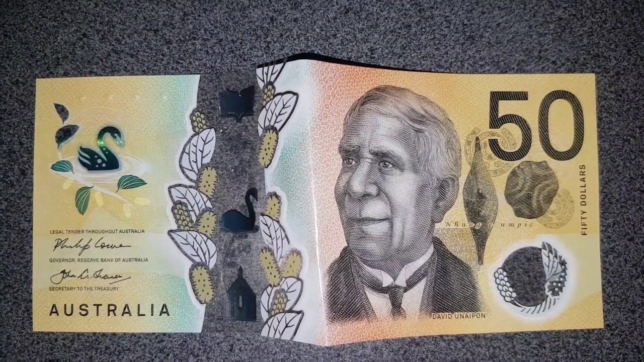 Australian money, $50 note - YouTube