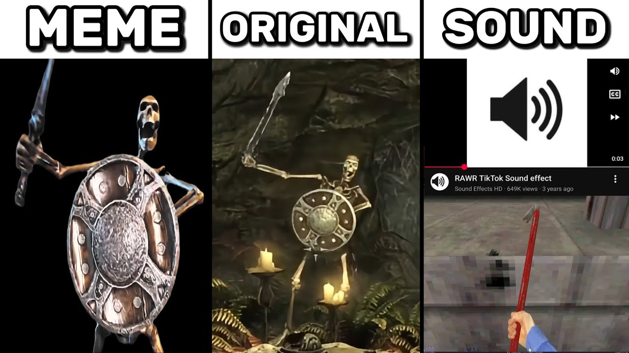 Skeleton Shield Original vs Meme vs Original Sound - YouTube