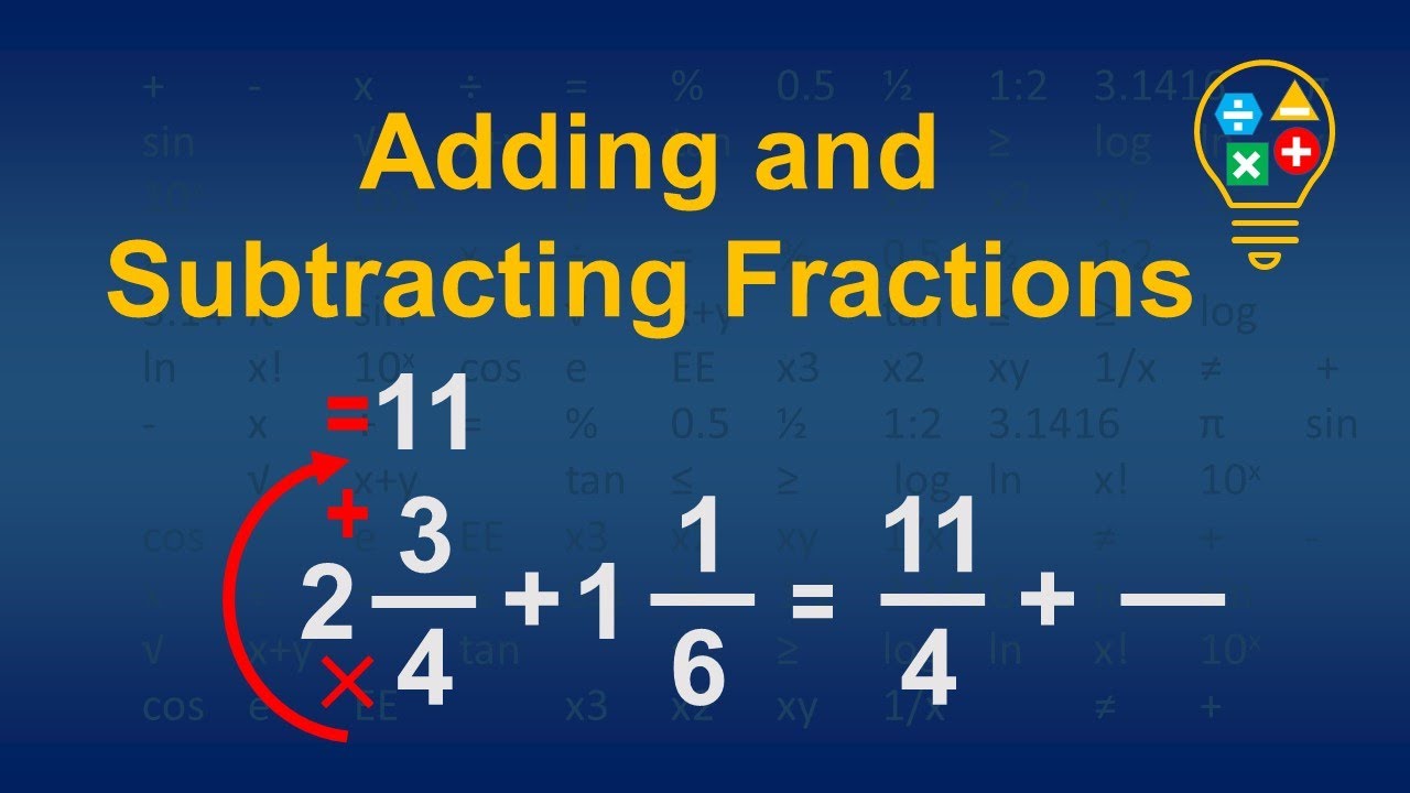 Adding and Subtracting Fractions Set 1 - YouTube