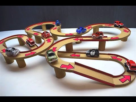 How to make Magic track with magic cars out of cardboard - YouTube