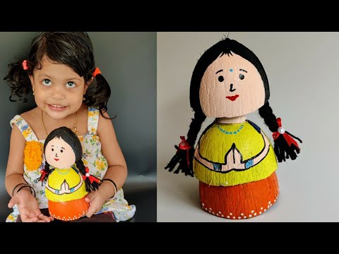 Waste Coconut Shell Craft || Beautiful Girl Out of waste Coconut Shell ...