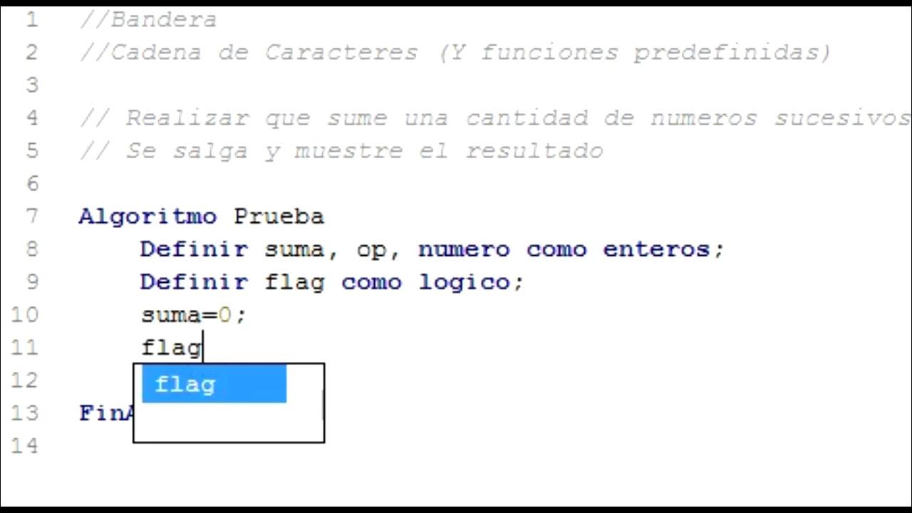 Cadenas de Caracteres y Variables tipo Bandera Pseudocodigo - YouTube