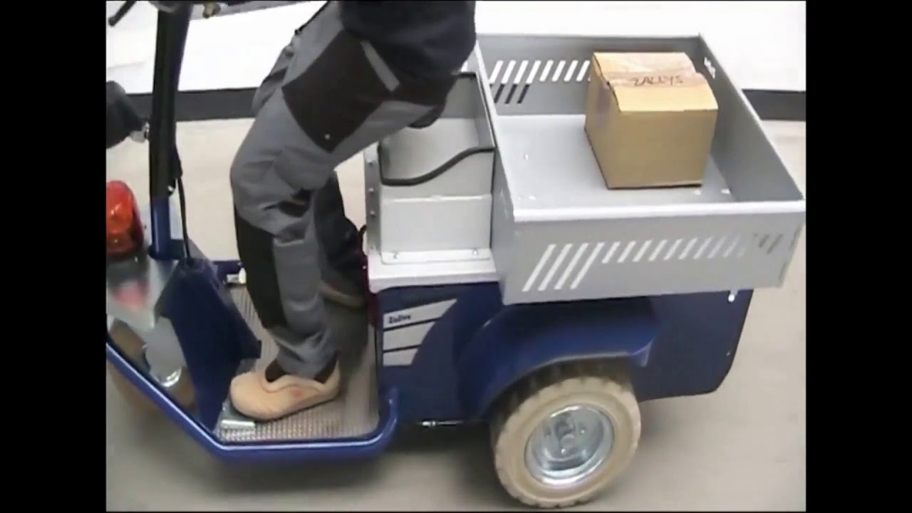 Zallys Jack Master - Electric 3 Wheel Carrier and Tugger - YouTube